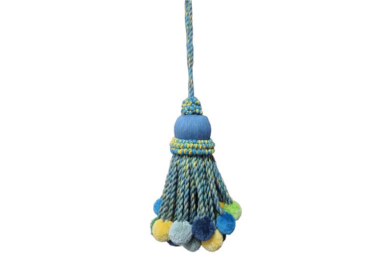 Blue, Green, Teal Jumbo Pom Pom Tassels | The Stripes Company UK