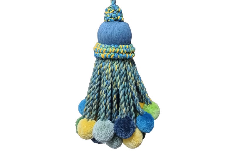 Blue, Green, Teal Jumbo Pom Pom Tassels | The Stripes Company UK