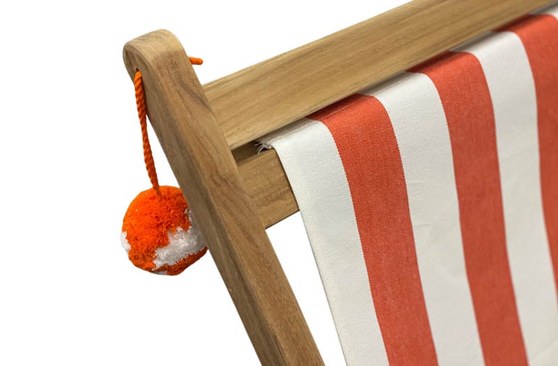 Orange and White Striped Deck Chair Canvas | The Stripes Company UK