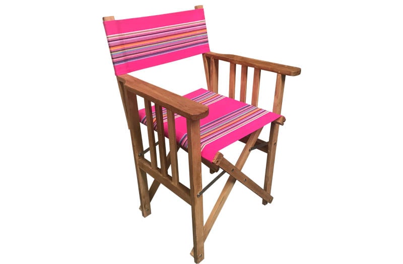 Bright Pink With Rainbow Stripes Directors Chairs | The Stripes Company UK