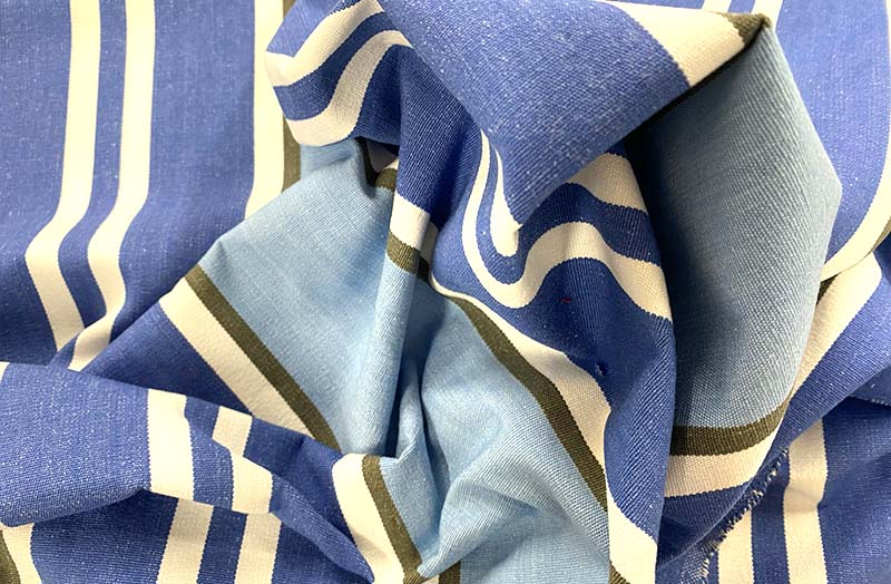 Pale Blue, Royal Blue, Grey Striped Fabric | Stripe Cotton Curtain ...