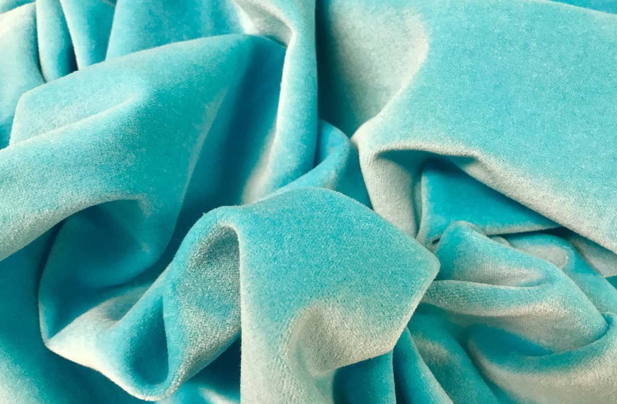 Turquoise Cotton Velvet Fabric | The Stripes Company | The Stripes ...